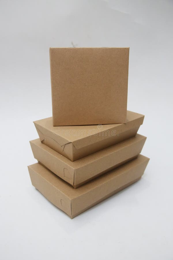 Food Boxes of Various Sizes from Cardboard Stock Photo - Image of ...