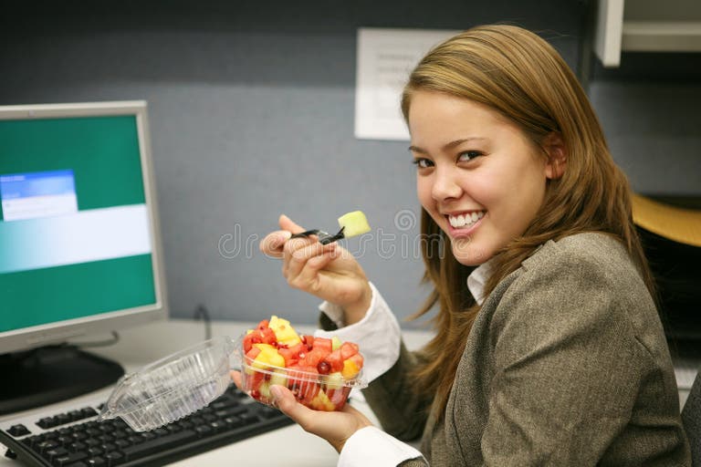 Food Break in the Office stock image. Image of technology - 1710513