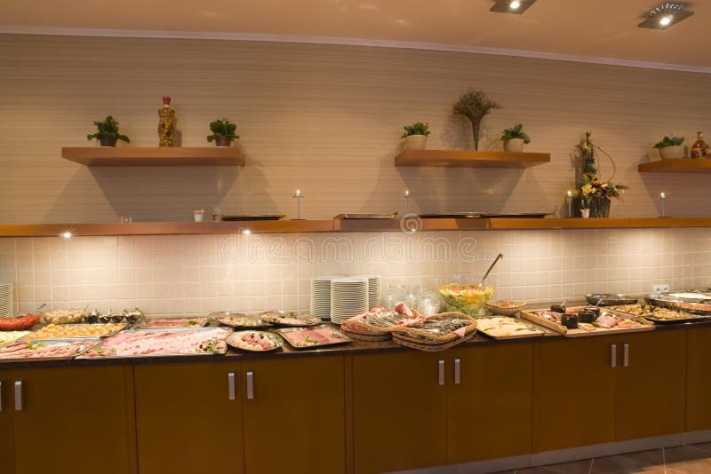 Open Buffet Restaurant, Catering Business, Interior Design Stock Photo ...