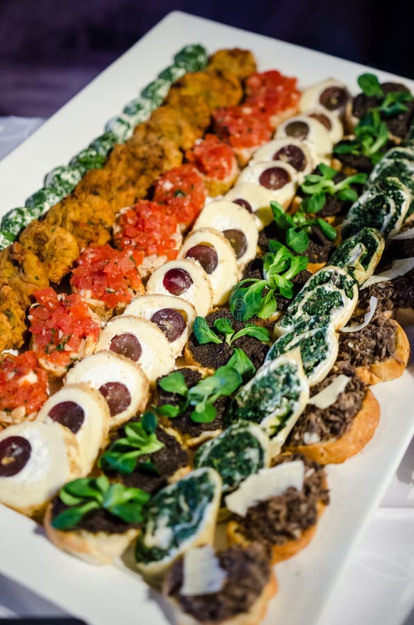 Food Buffet with Finger-food Stock Image - Image of snacks, appetizers ...