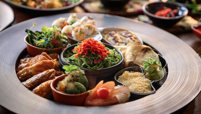 Food Buffet Table stock illustration. Illustration of cuisine - 336146468