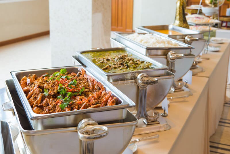 Food Buffet in the Thailand Stock Photo - Image of lunch, restaurant ...