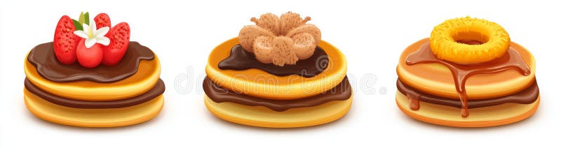 The Food Bundle Consists of Various Pancake Stacks with Different ...