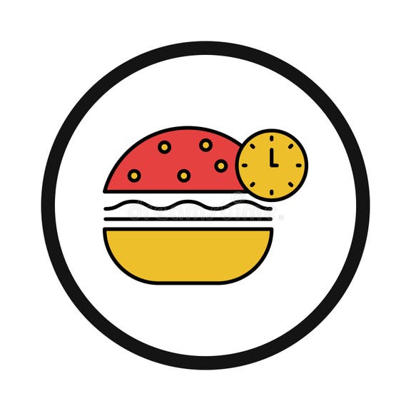 Food, Burger, Time, Clock, Food Burger Time Icon Stock Vector ...