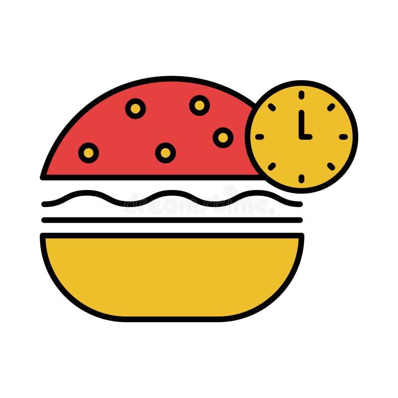 Food, Burger, Time, Clock, Food Burger Time Icon Stock Vector ...