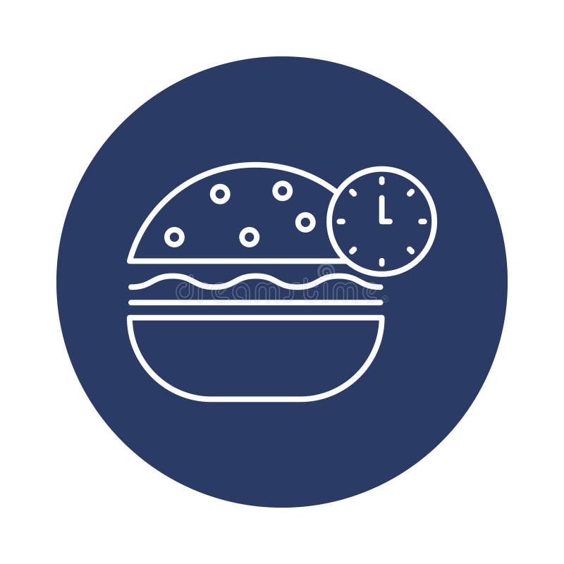 Food, Burger, Time, Clock, Food Burger Time Icon Stock Vector ...