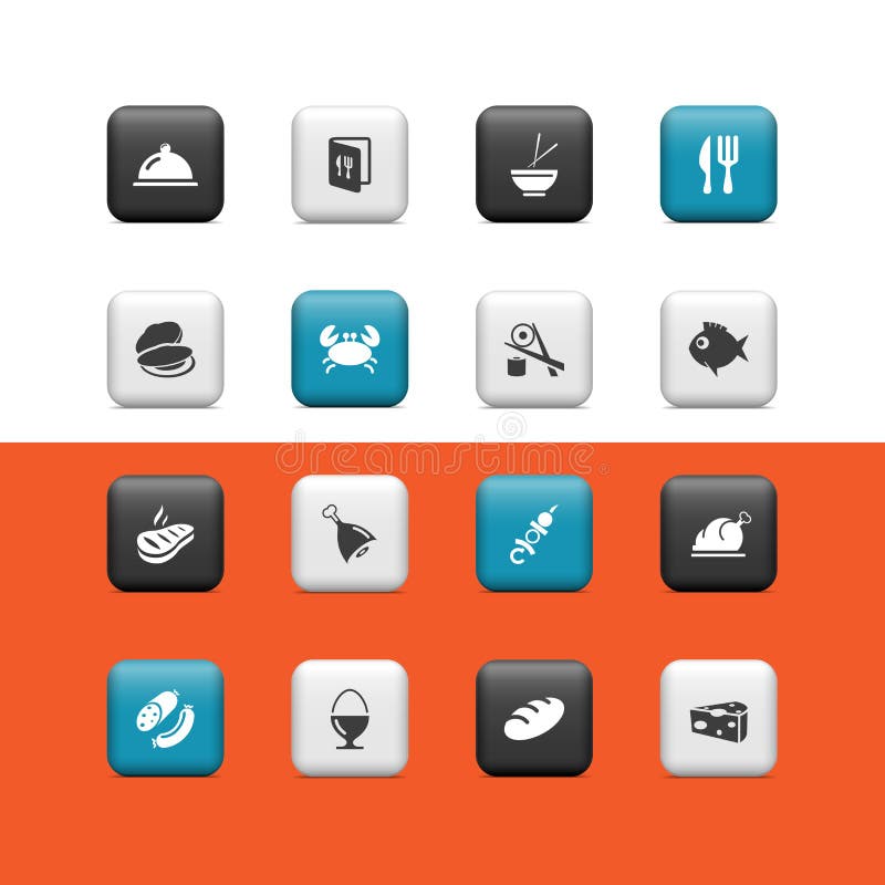 Food buttons stock vector. Illustration of fishes, nutrition - 28970426