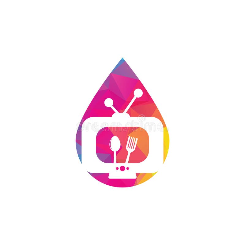 Food Channel Drop Shape Logo Template Design Vector. Stock Vector ...