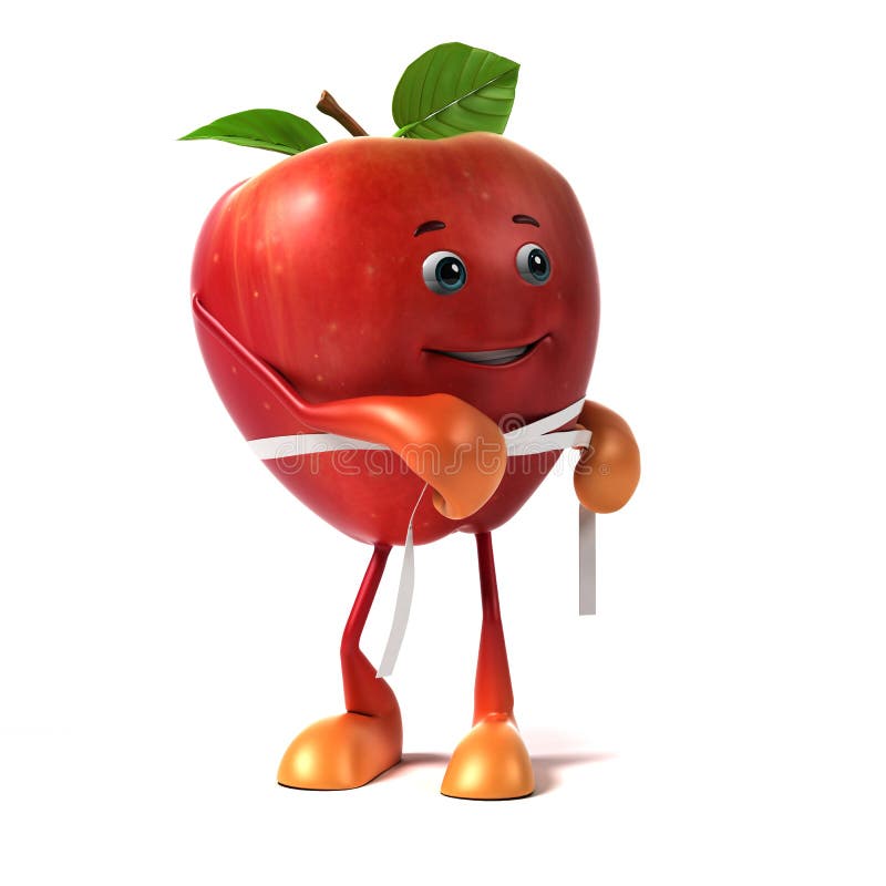 Food character - apple stock illustration. Illustration of cheerful ...