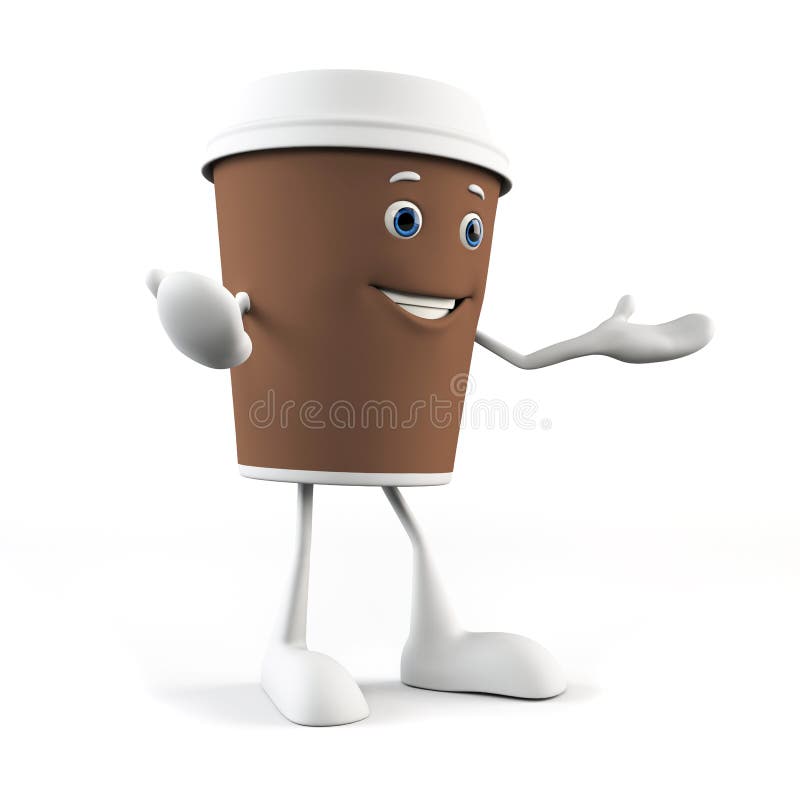 Food Character - Coffee Cup Stock Illustration - Illustration of ...