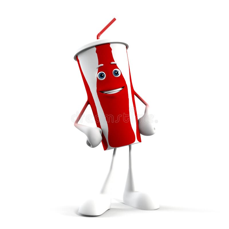 Cola or Soda Paper Cup Cartoon Character Stock Vector - Illustration of ...