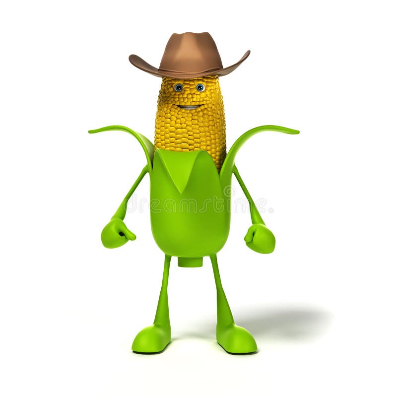 Food character - corn cob stock illustration. Illustration of cartoon ...
