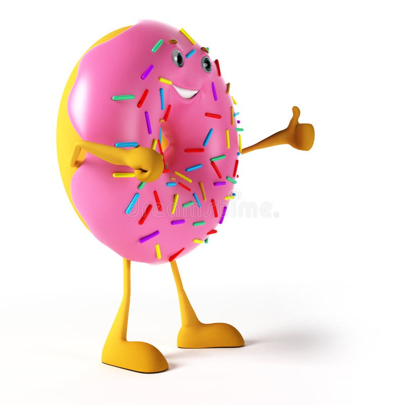 Food character - donut stock illustration. Illustration of breakfast ...