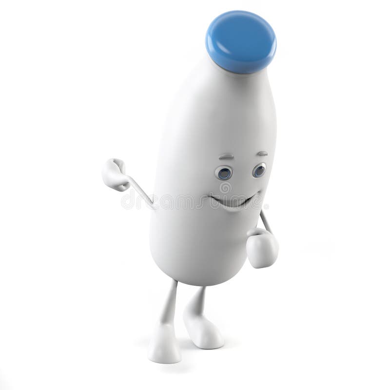 Food Character - Milk Bottle Stock Illustration - Illustration of ...