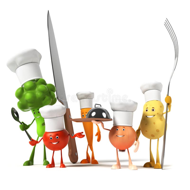 Food Character - Vegetables Stock Illustration - Illustration of cool ...