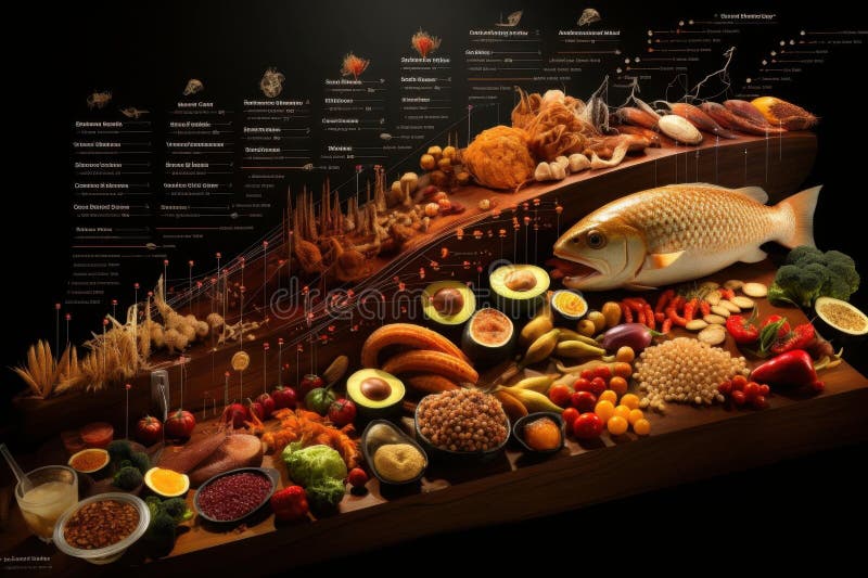 Food Chart, a Visual Journey through Different Food Groups Stock ...