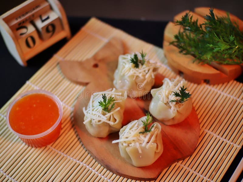 Food Chicken Dumpling Cheese Stock Photo - Image of lunch, soup: 244309936