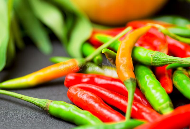 Chilli Pepper on a Kitchen Table Stock Photo - Image of agriculture ...