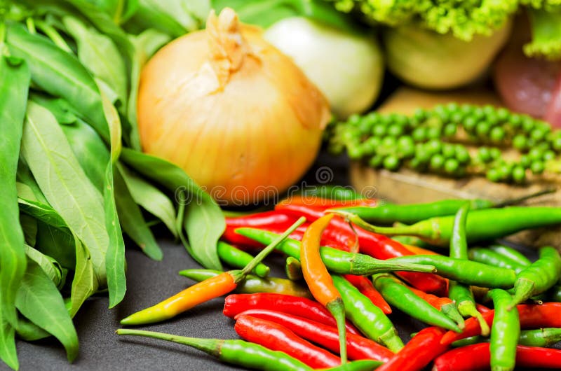 Chilli Pepper on a Kitchen Table Stock Image - Image of healthy ...