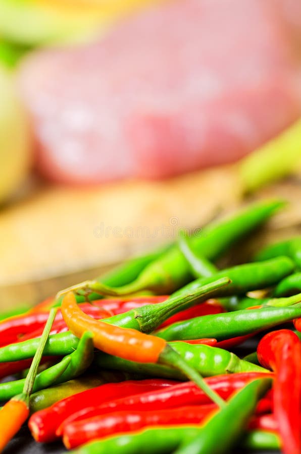Chilli Pepper on a Kitchen Table Stock Image - Image of cooking, chilli ...