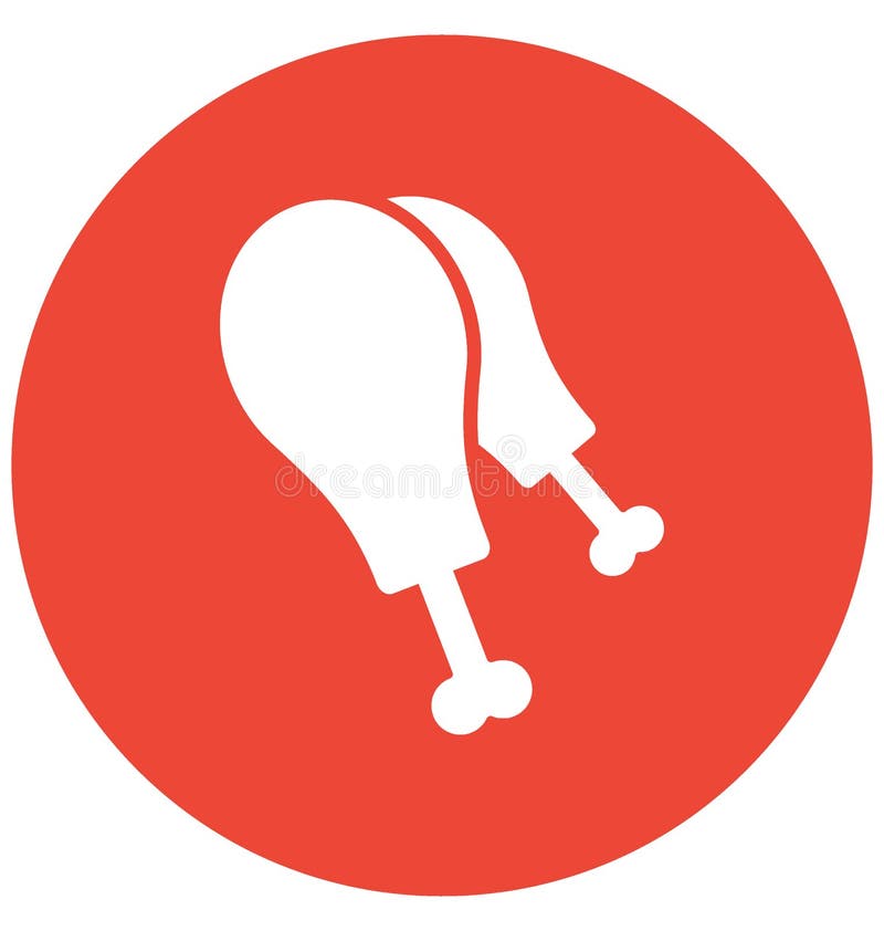 Chicken Piece Isolated Vector Icon Which Can Easily Modify or Edit ...