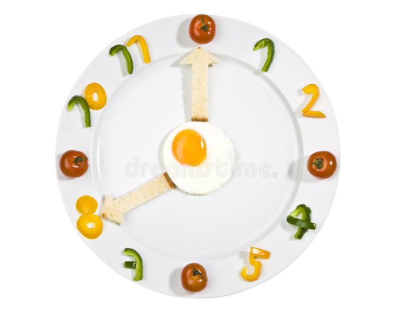 Food Clock on White Background Stock Photo - Image of pepper, studio ...