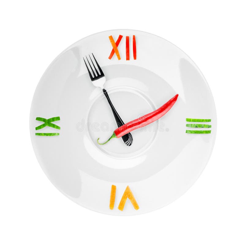 Plate with Clockface - Lunch Time Concept Stock Image - Image of eating ...