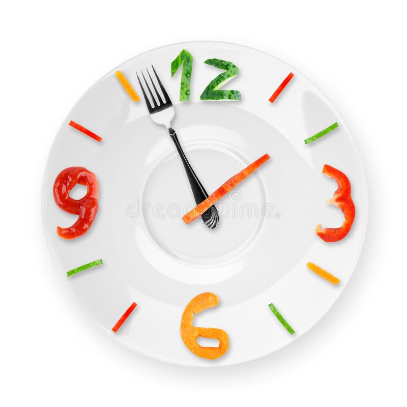 Food Clock with Fruits and Vegetables Stock Image - Image of fruit ...