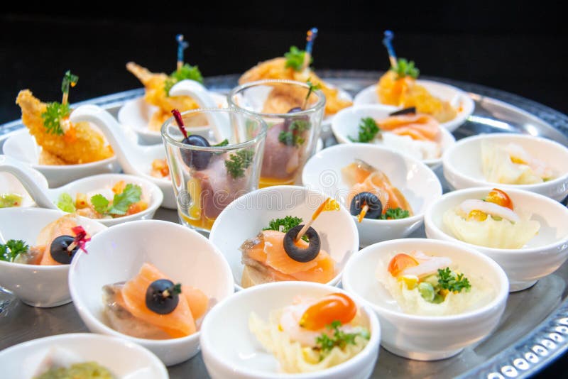 Food Cocktail on Try for Party Stock Photo - Image of fresh, food ...