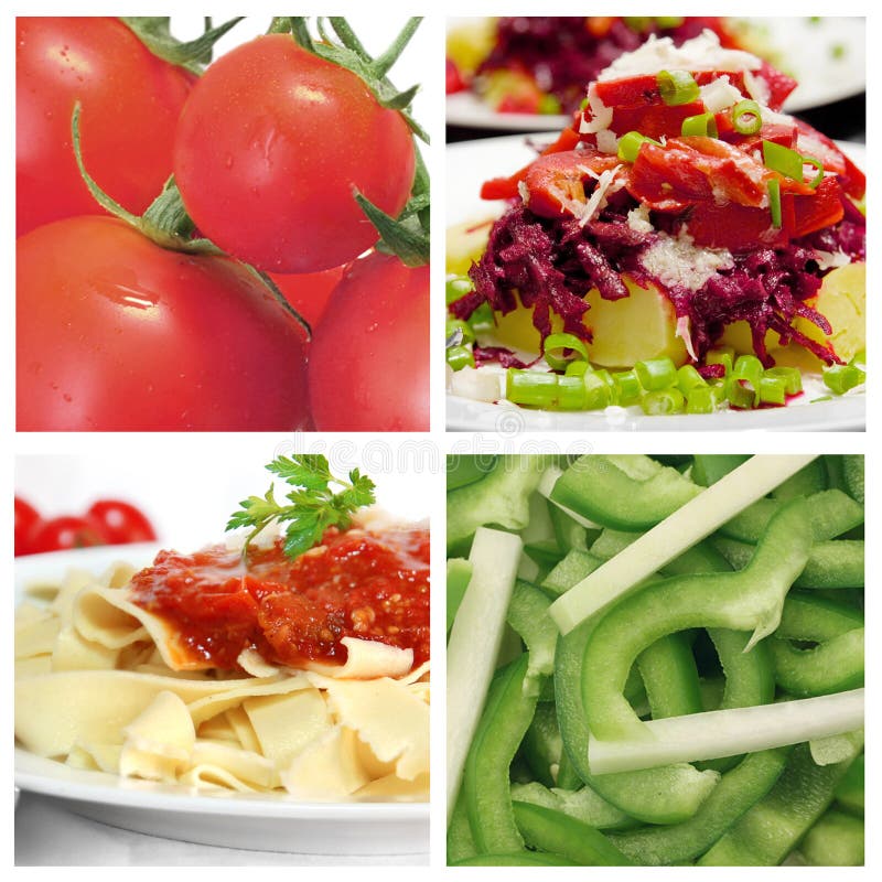 Healthy salads collage stock photo. Image of dinner, dieting - 7629664