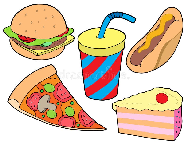 Food and Drink Collection 1 Stock Vector - Illustration of drawing ...