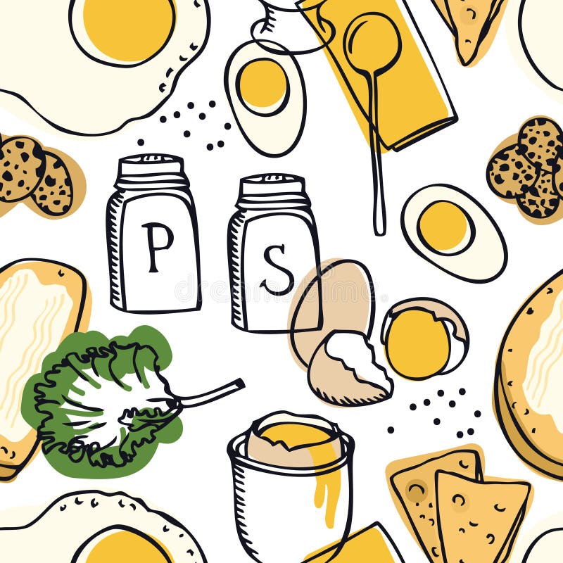 Food Collection Delicious Breakfast Eggs and Toasts Seamless Pattern ... Food Collection Delicious Breakfast Eggs and Toasts Seamless Pattern ...