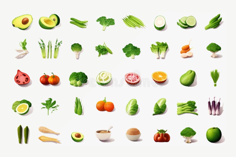 Food Collection Set Vector Flat Minimalistic Isolated Illustration ...