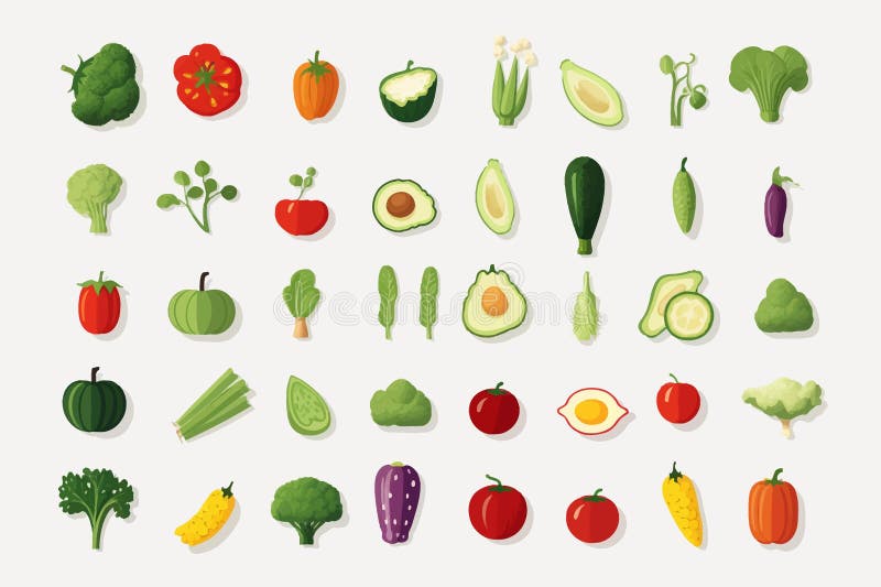 Food Collection Set Vector Flat Minimalistic Isolated Illustration ...