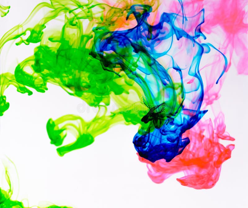 Food Color Drop and Dissolve in Water. Stock Photo - Image of pigment ...