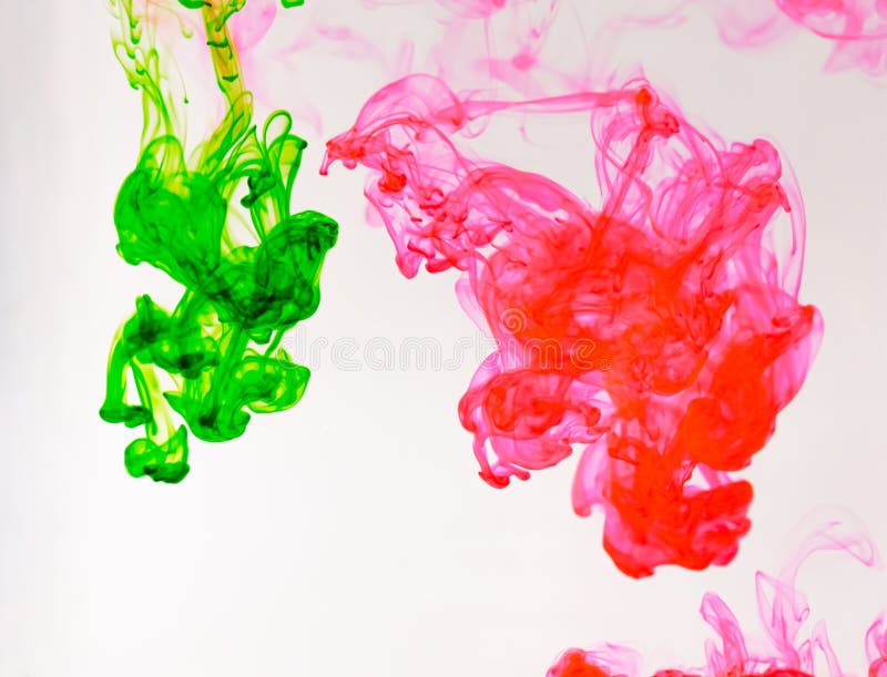 Food Color Drop and Dissolve in Water Stock Photo - Image of light ...