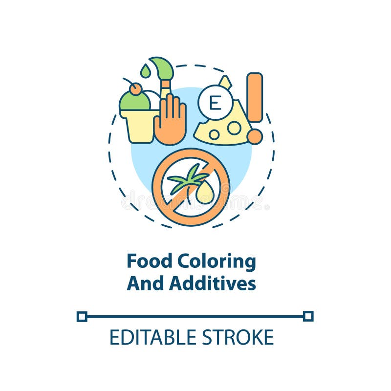 Food Coloring and Additives Concept Icon Stock Vector - Illustration of ...