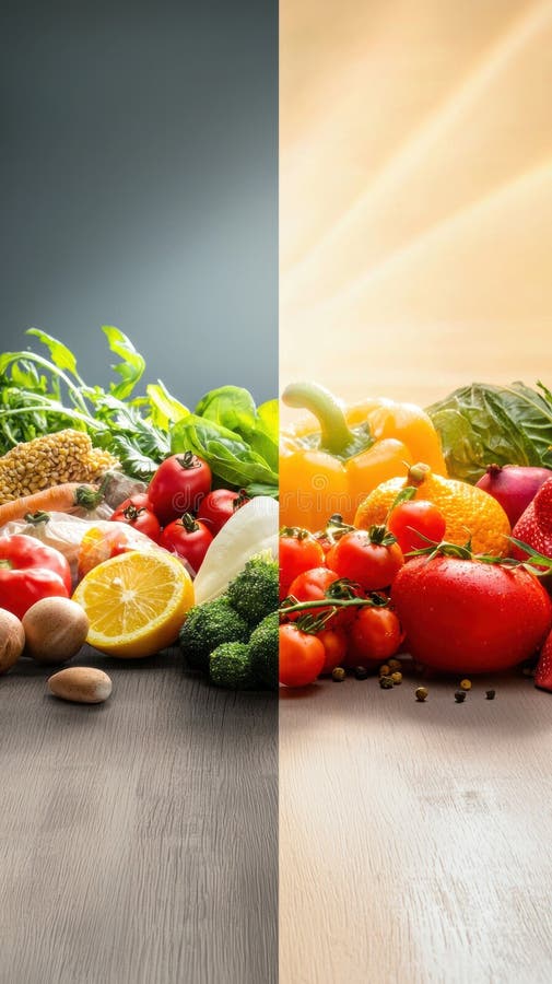 Food Comparison Highlighting the Divide between Processed Junk and ...