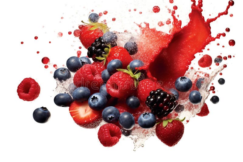 Explosion of Various Colorful and Fresh Looking Berries Stock ...