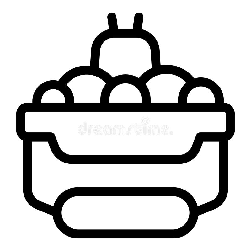 Food Container Holding Round Objects with Cherry on Top Icon Stock ...