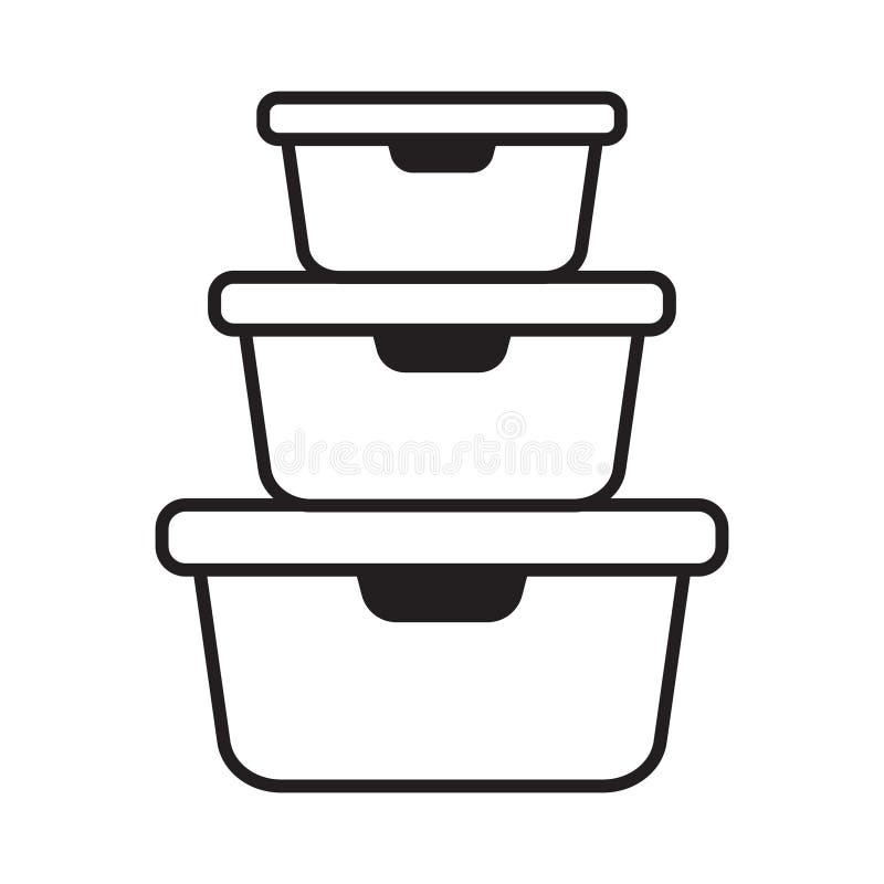 Food Container Icon. Lunchbox Icon. Organising Food Storage Containers ...