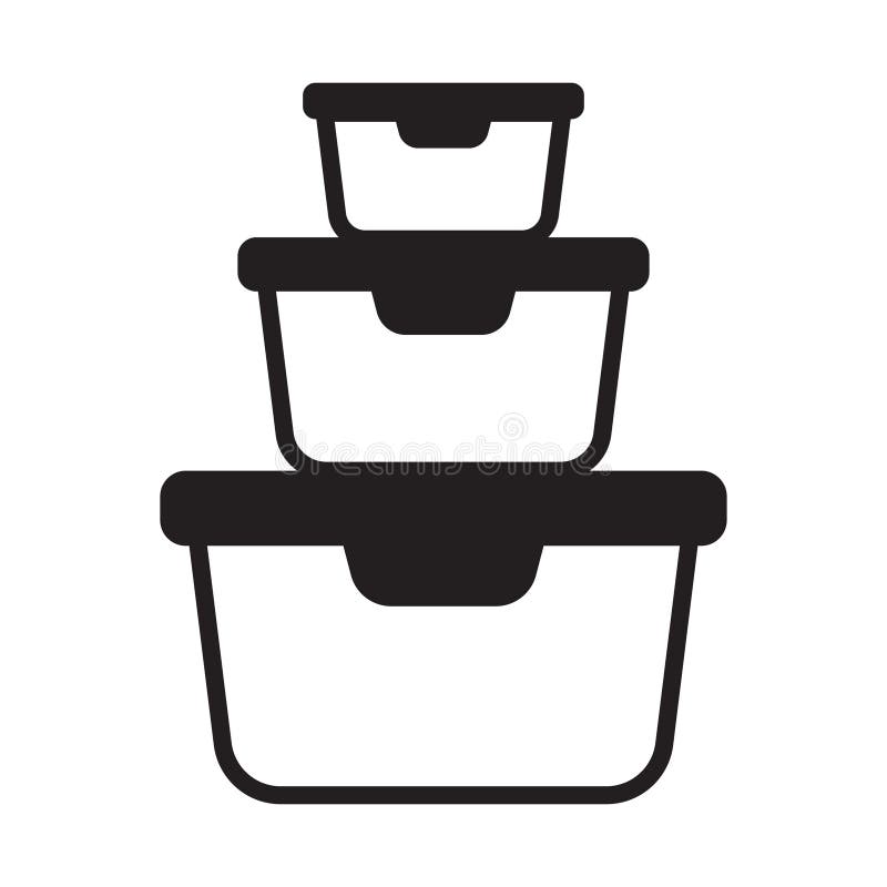 Food Container Icon. Lunchbox Icon. Organising Food Storage Containers ...