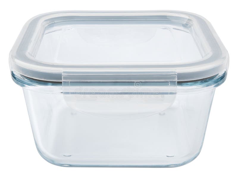 Food Container with Lid. Food Storage. Glass Container with Plastic Lid ...