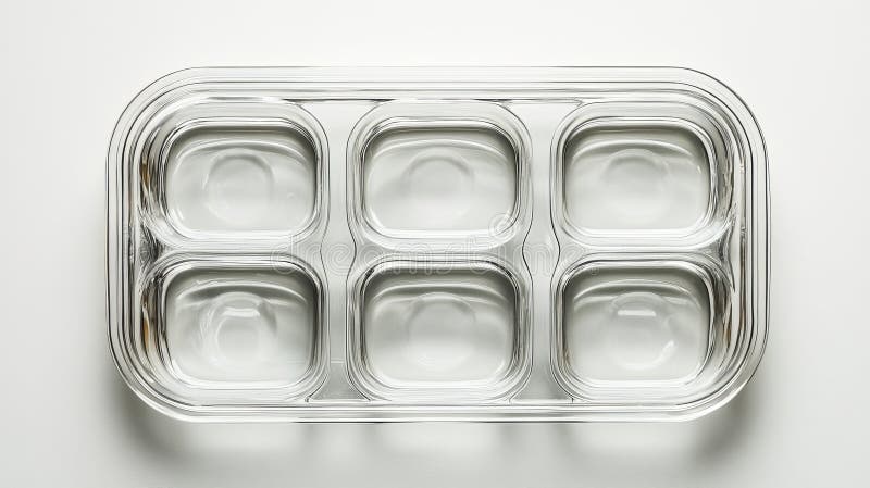 The Food Container is Made of Clear Plastic and Features Four Distinct ...