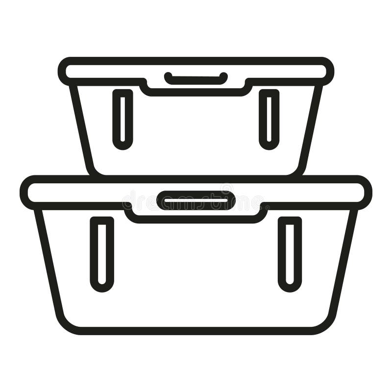 Food Container Snack Icon Outline Vector. School Lunch Stock Vector ...