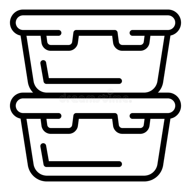 Food Containers Icon, Outline Style Stock Vector - Illustration of ...