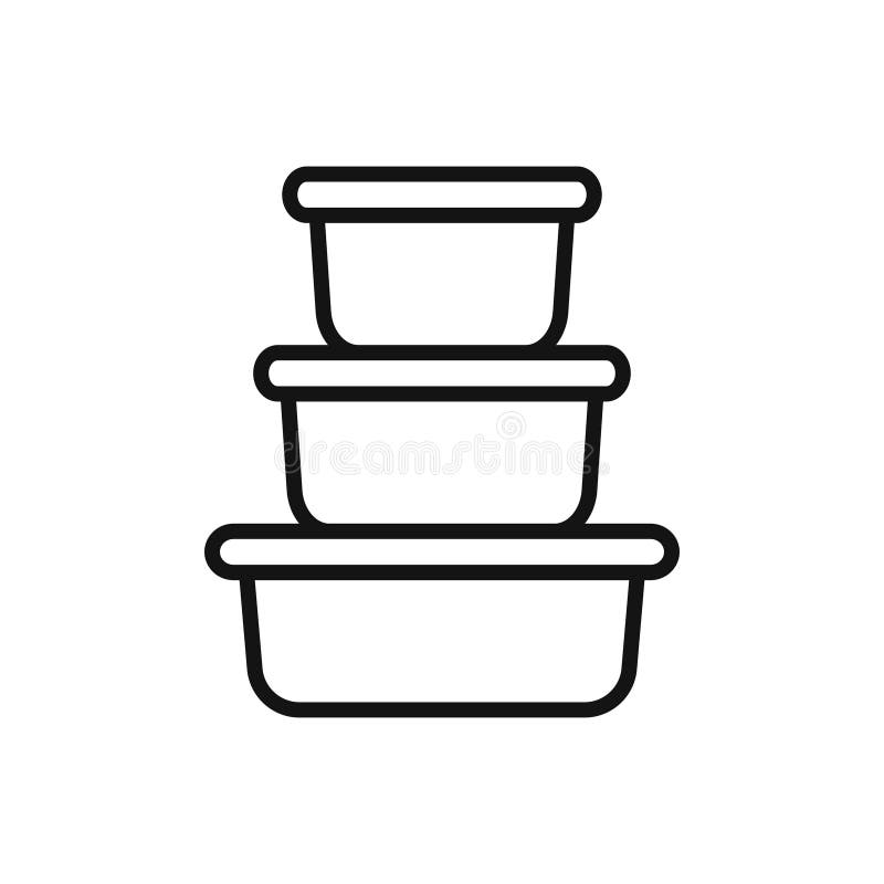 Food Containers Icon Symbol on White Background Stock Vector ...