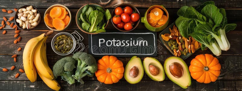 Food Contains Potassium on the Table. Selective Focus Stock Photo ...