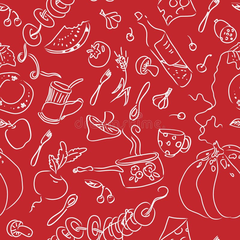 Food ,cookery - Seamless Pattern Stock Vector - Illustration of food ...