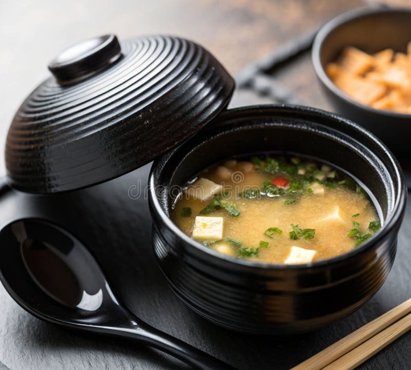 Close-up of Miso Soup, Japanese Food. Stock Illustration - Illustration ...